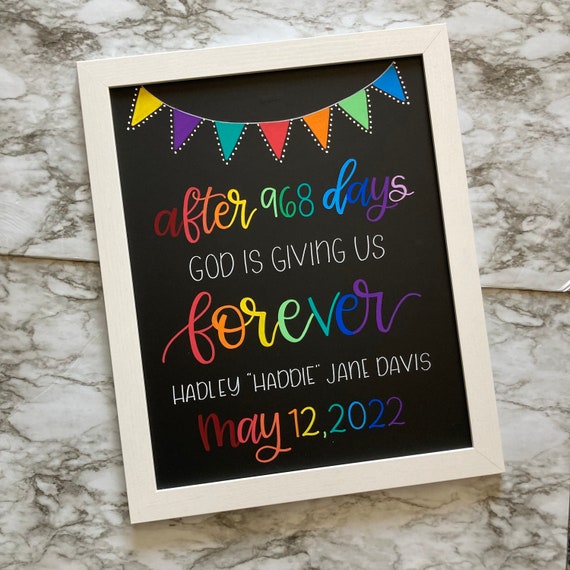 Hand Painted Adoption Sign Adoption Day Sign for Photos - Etsy