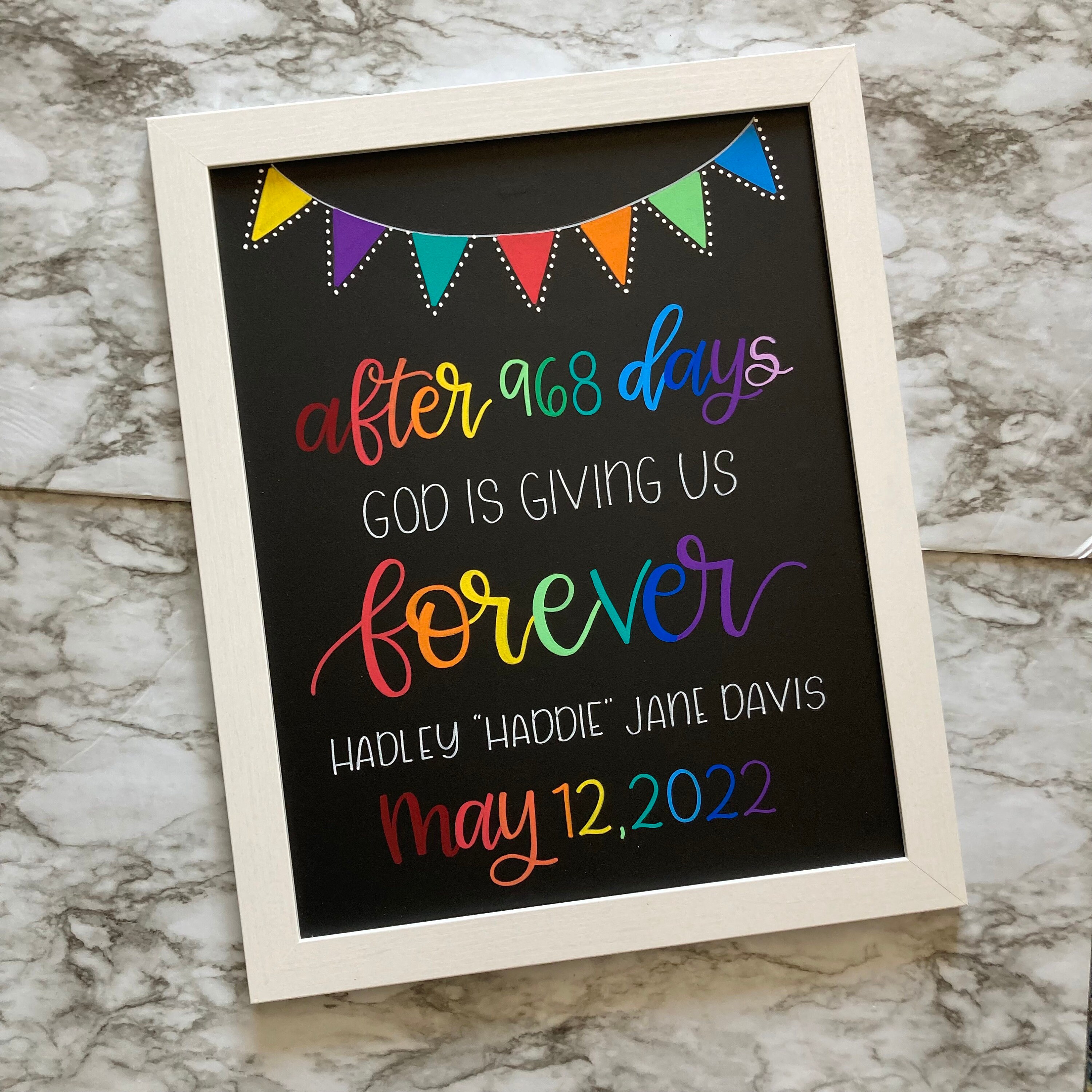 Hand Painted Adoption Sign, Adoption Day Sign for Photos, Custom ...