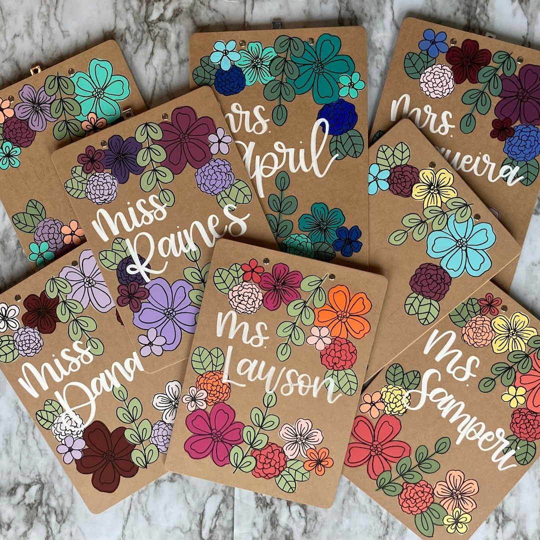 Hand Painted Clipboard for Teachers, Hand Painted Clipboard for Nurses ...