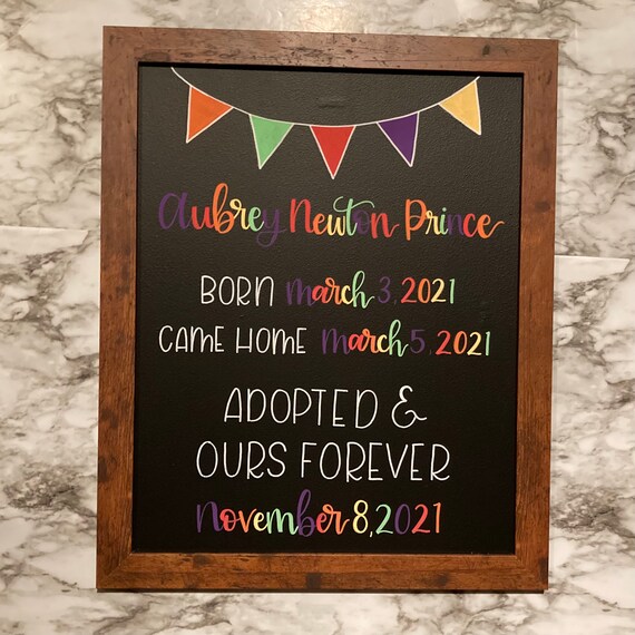 Hand Painted Adoption Sign Adoption Day Sign for Photos | Etsy