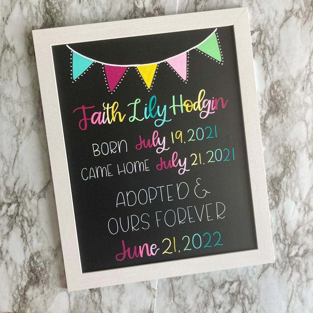 Hand Painted Adoption Sign, Adoption Day Sign for Photos, Custom ...
