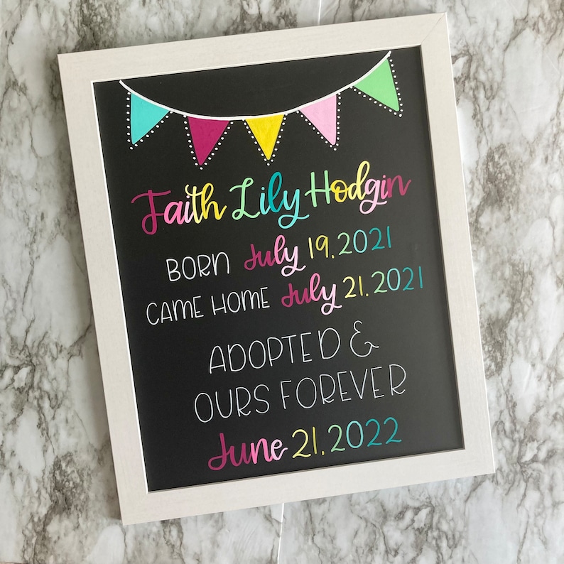 Hand Painted Adoption Sign Adoption Day Sign for Photos - Etsy