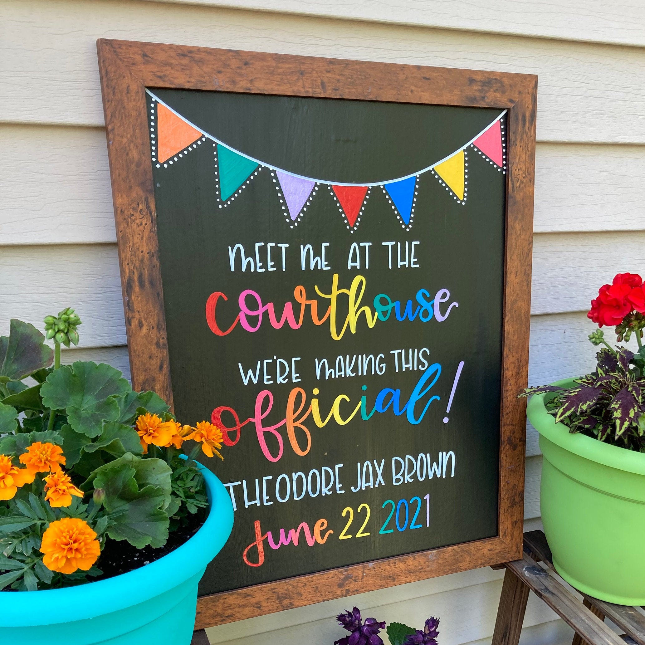 Hand Painted Adoption Sign Adoption Day Sign for Photos | Etsy