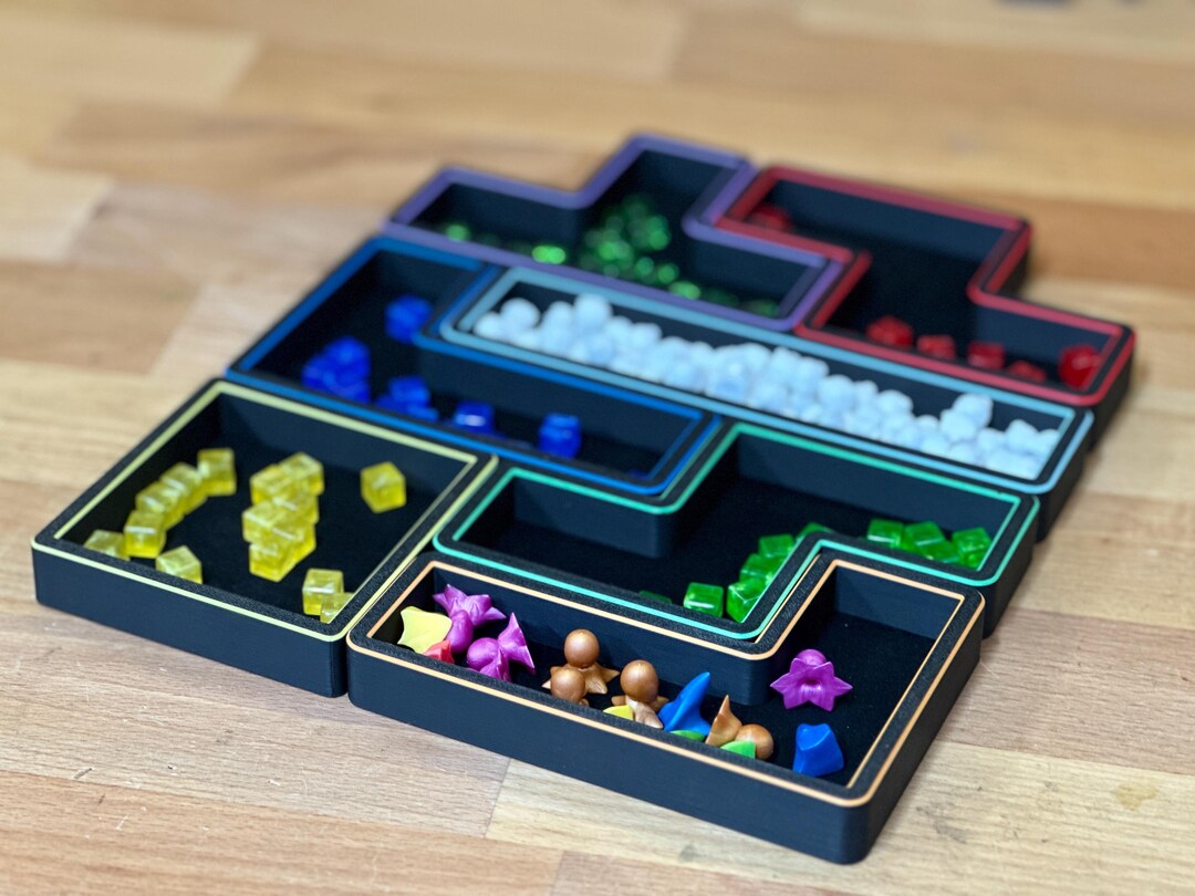 Tetris Inspired Magnetic Tray Set: Modular Game Organizer - Etsy