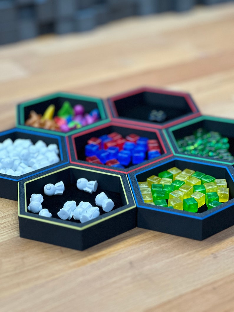 Triple Hexasnap Tray: Magnetic Board Game Token Organizer - Etsy