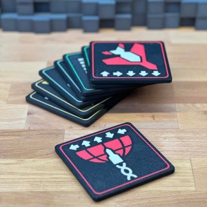 Helldivers 2 Coaster Set - Includes Military Style Case - 8 Unique Stratagem Icons - Etsy