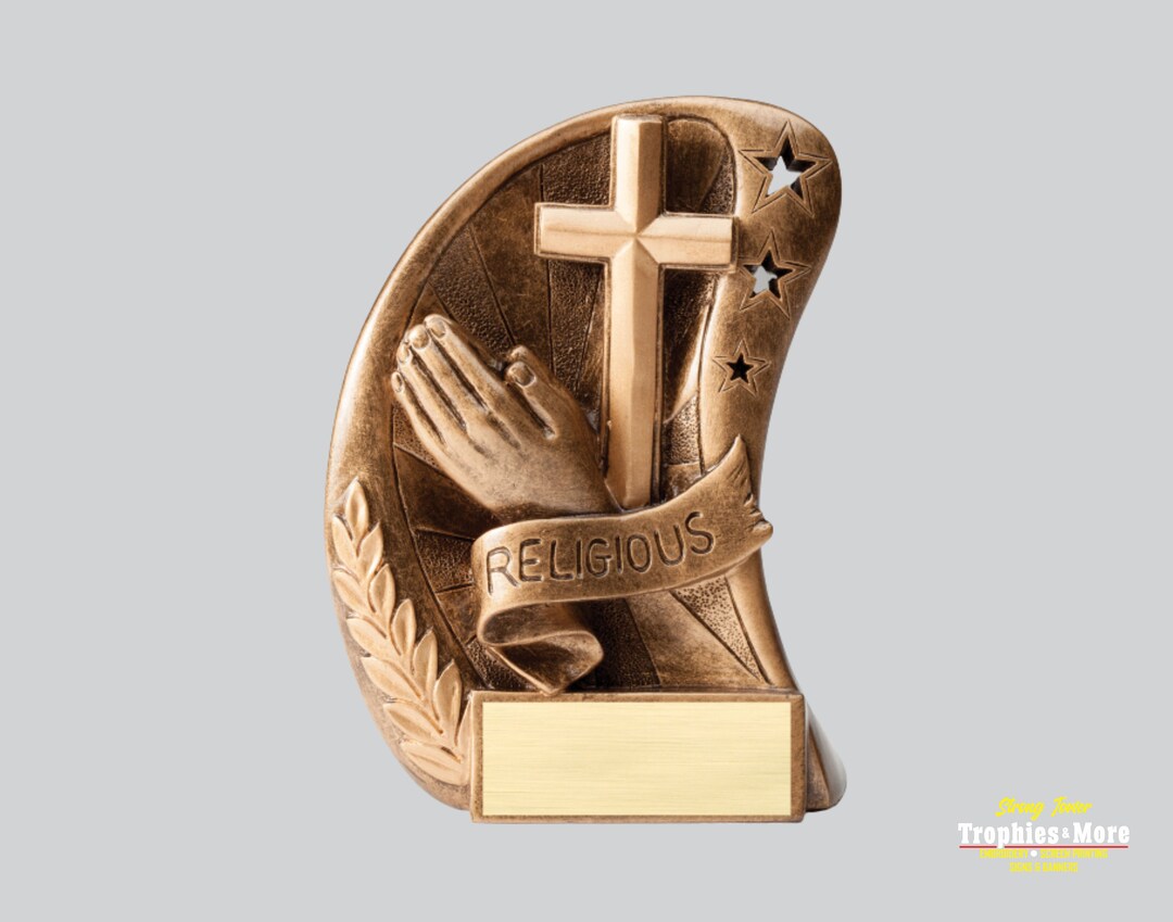 Religious Star Curved Religion Trophy With Hands and Cross (RF2811 ...