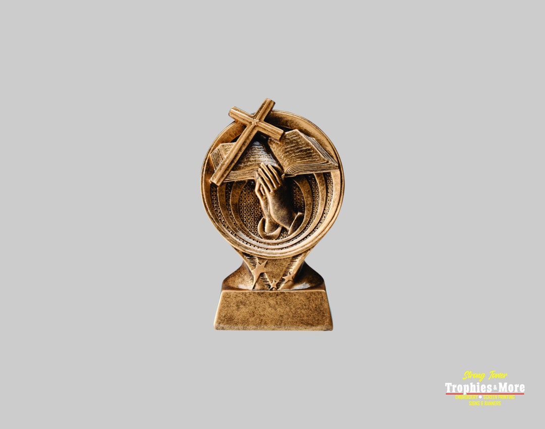 Religious Saturn Series Cross With Hands and Bible Resin - With Laser ...