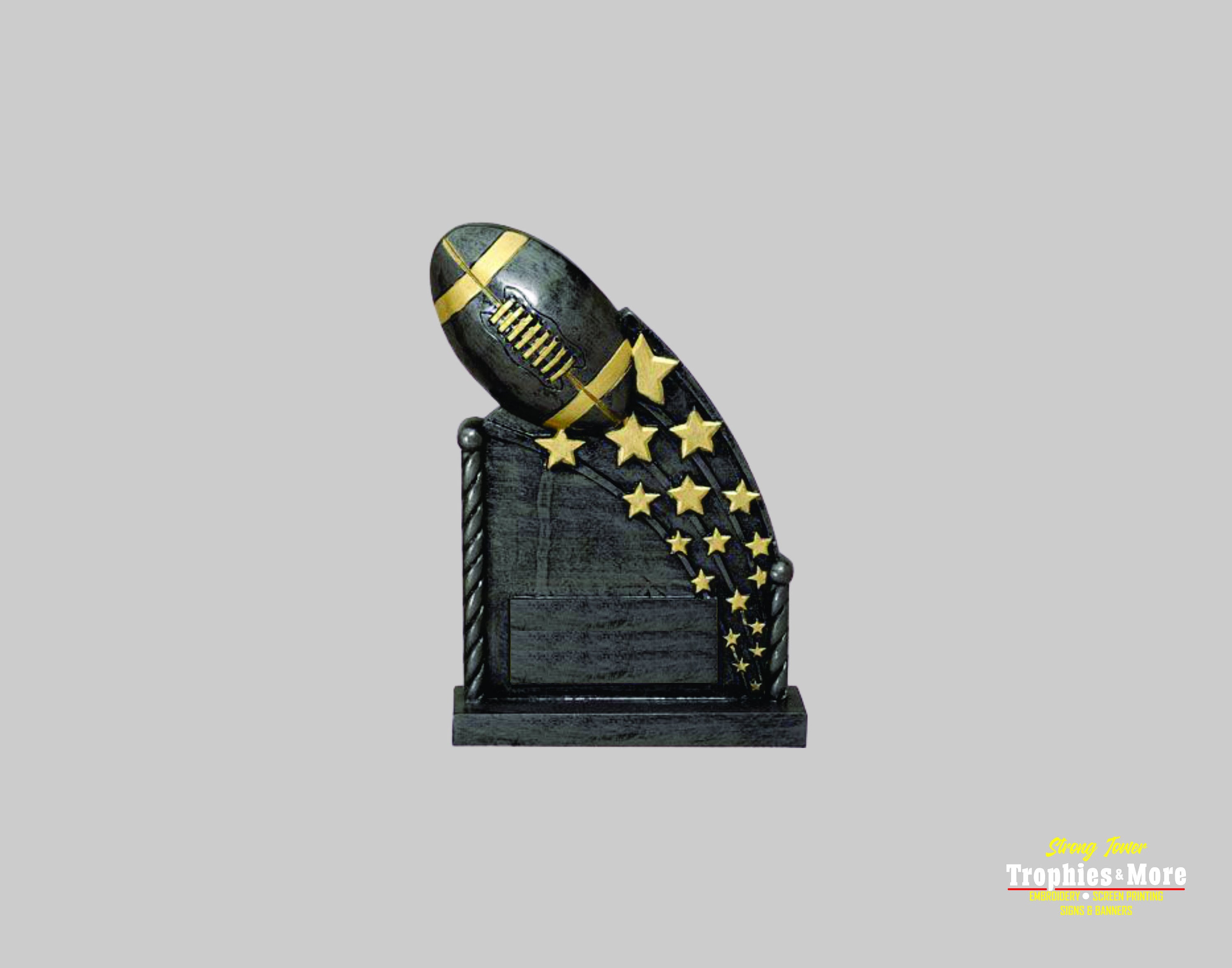 Football Banner Trophy With Laser Engraved Plate - Etsy