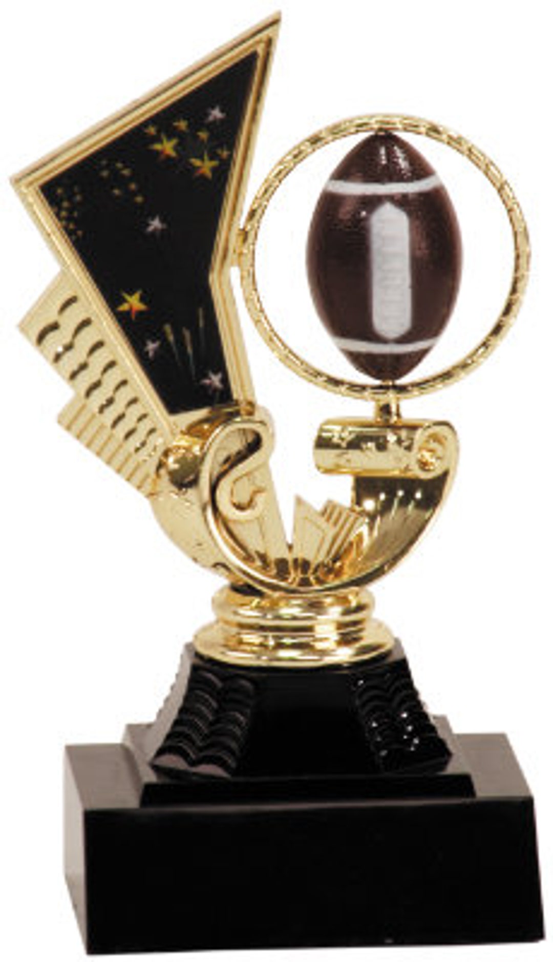 Spinning Football Trophy With Weighted Plastic Base 6 3/8" - With Laser ...