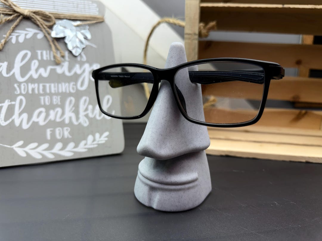 Moai Nose Desk Glasses Holder – Funny Eyeglass Stand for Desk or ...