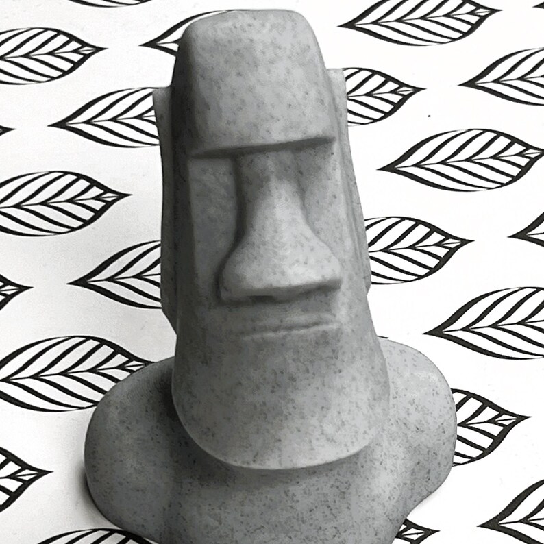 Moai Statue – Marble Stone-look Figurine, Desktop Decor, Easter Island ...
