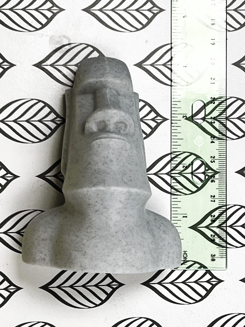 Moai Statue – Marble Stone-look Figurine, Desktop Decor, Easter Island ...
