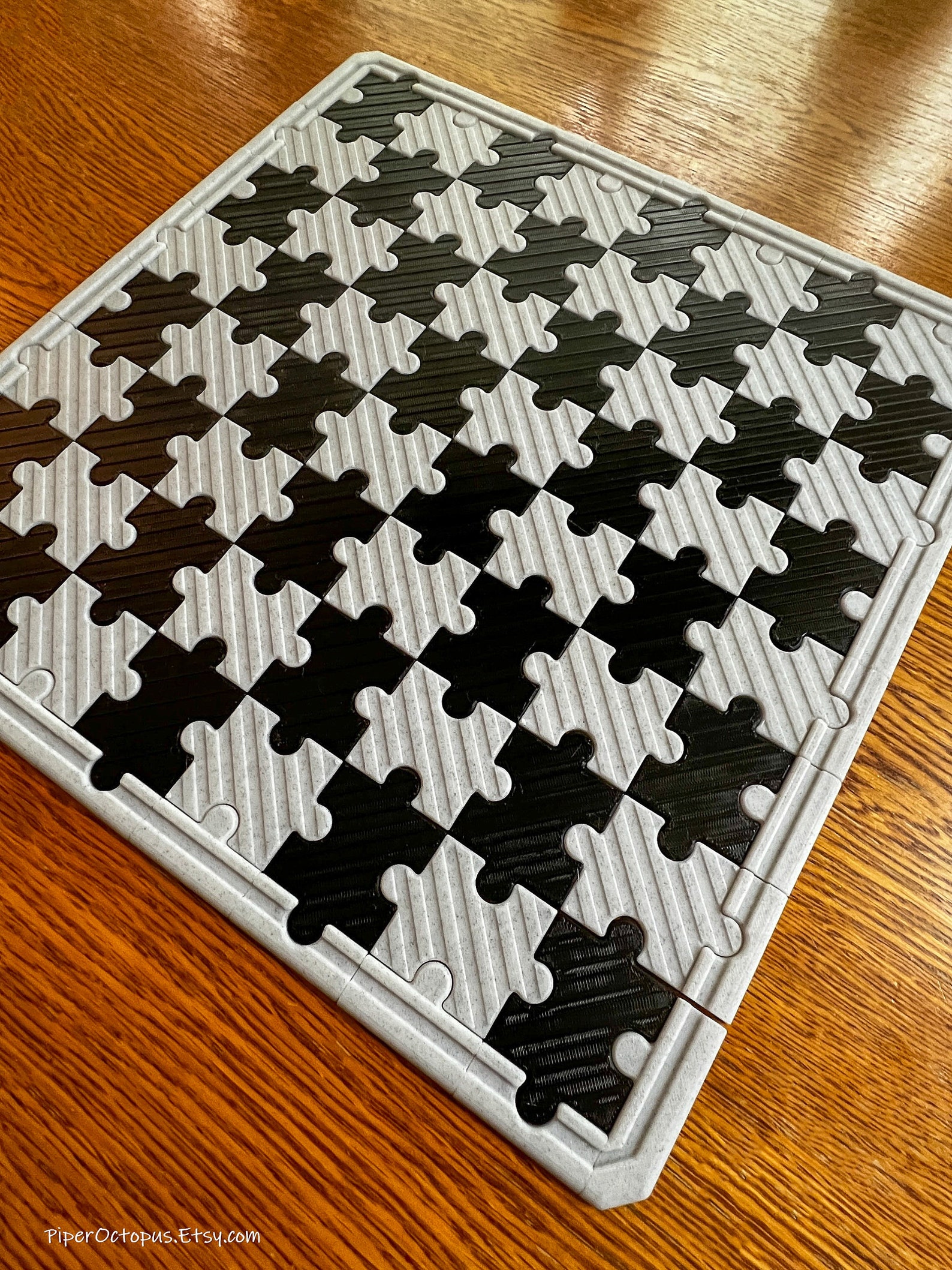 Puzzle Piece Chess Board & Chess Set - Etsy
