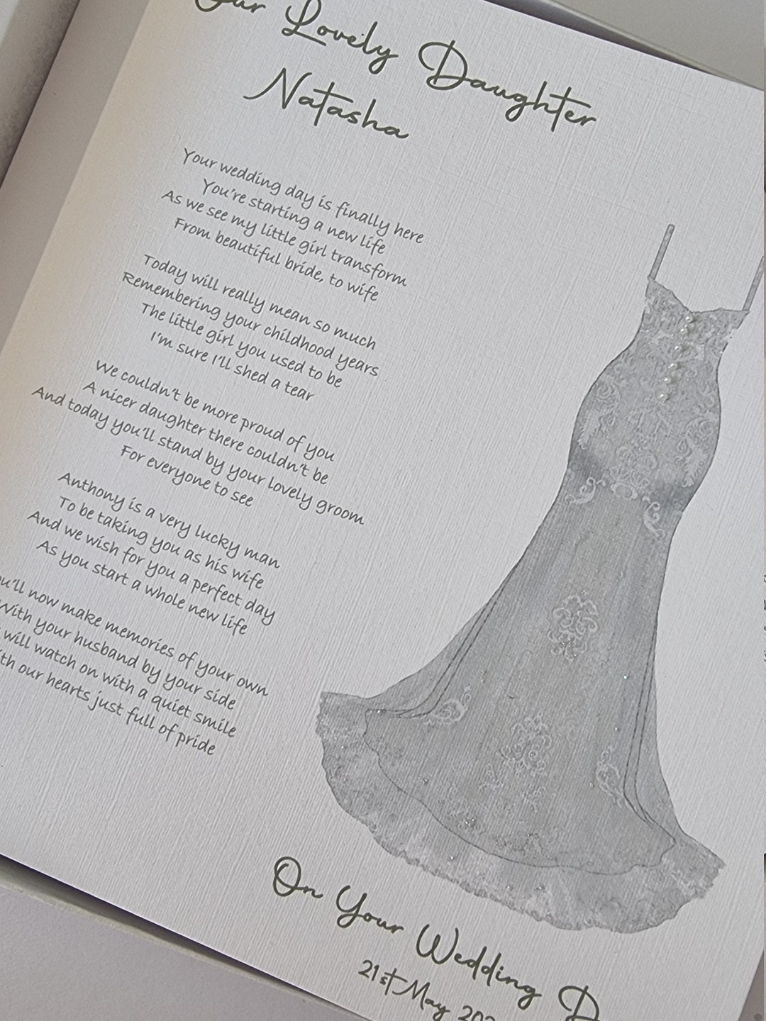 To Our Daughter on Your Wedding Day Personalised Card - Can Be Made to ...