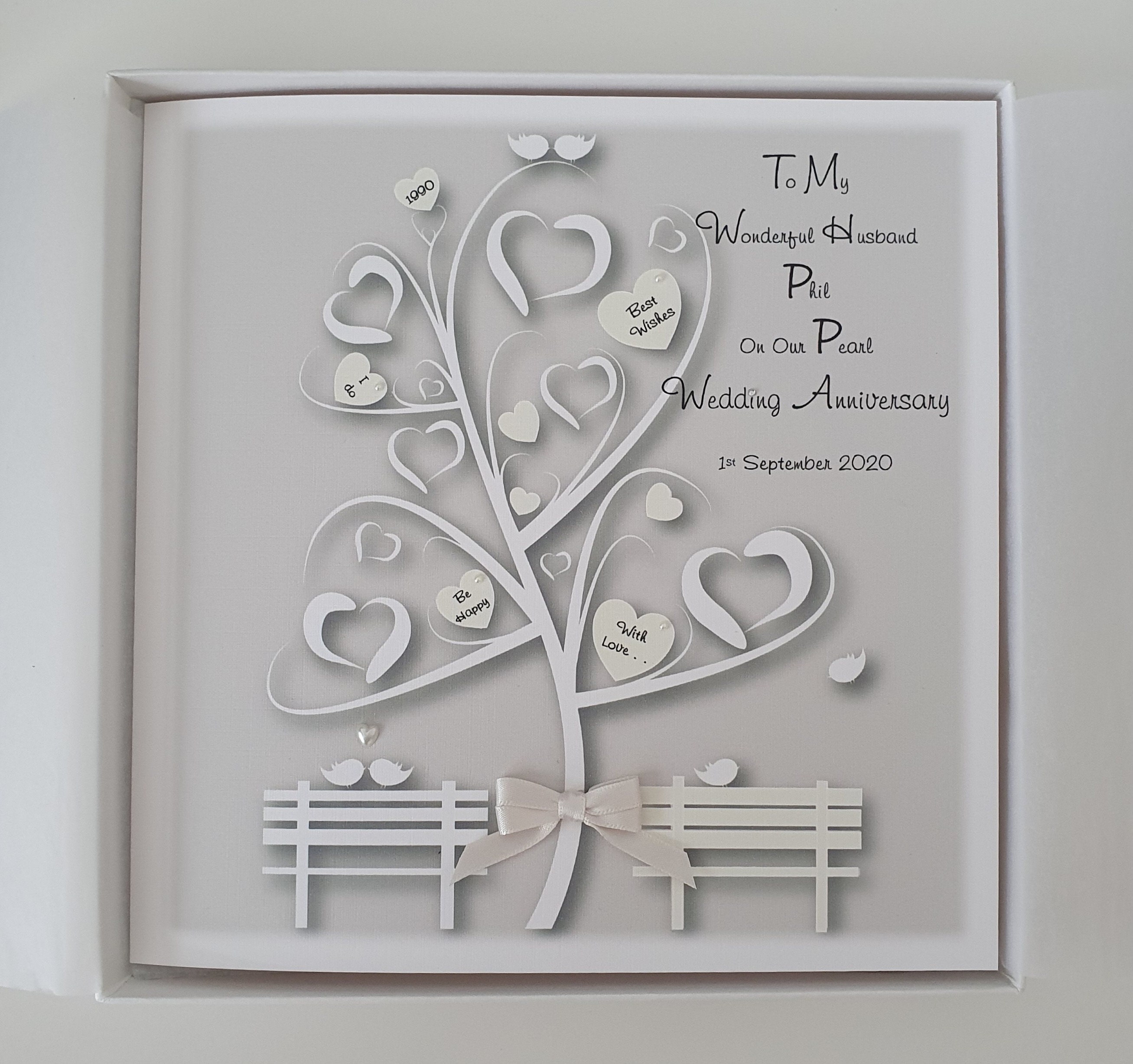 Pearl 30th Wedding Anniversary Card Personalised Wife Husband Daughter Pearl 30th Wedding Anniversary Card Personalised Wife Husband Daughter