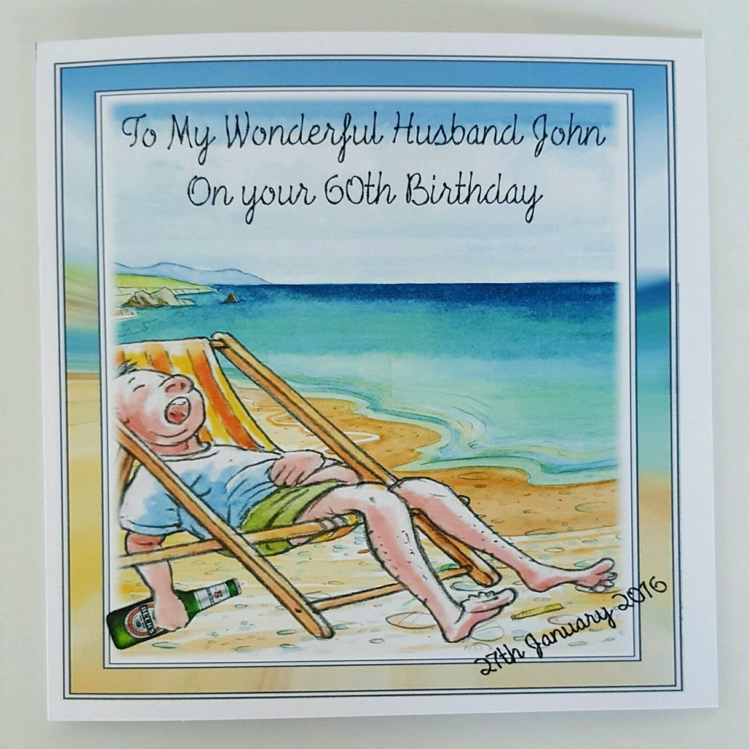 Personalised 60th Birthday Card Husband Any Relation Or Occasion SKU404 Personalised 60th Birthday Card Husband Any Relation Or Occasion SKU404