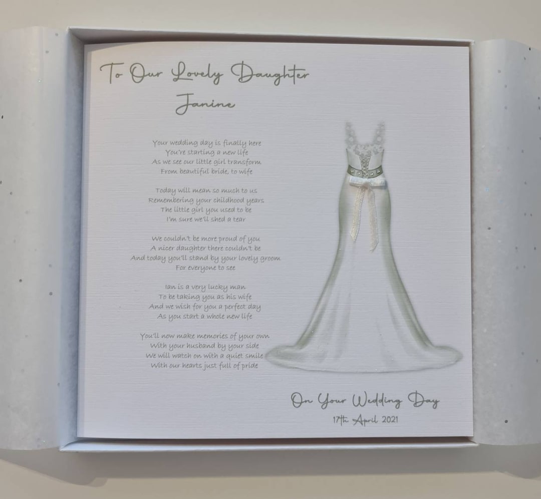 To Our Daughter on Your Wedding Day Personalised Card - Can Be Made to ...