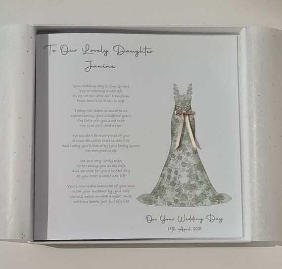 To Our Daughter on Your Wedding Day Personalised Card Can Be | Etsy