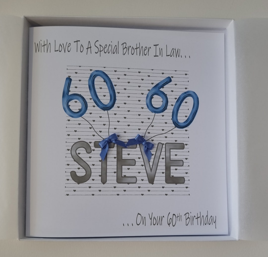 Personalised 60th Birthday Card Brother in Law Husband Sister Dad Son ...
