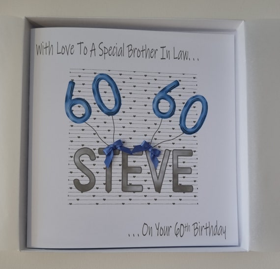Personalised 60th Birthday Card Brother in Law Husband Sister - Etsy UK