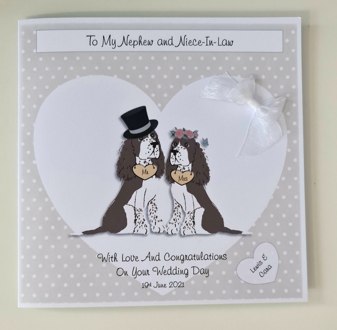 Personalised Wedding Card Springer Spaniel Cocker Sprocker Daughter ...