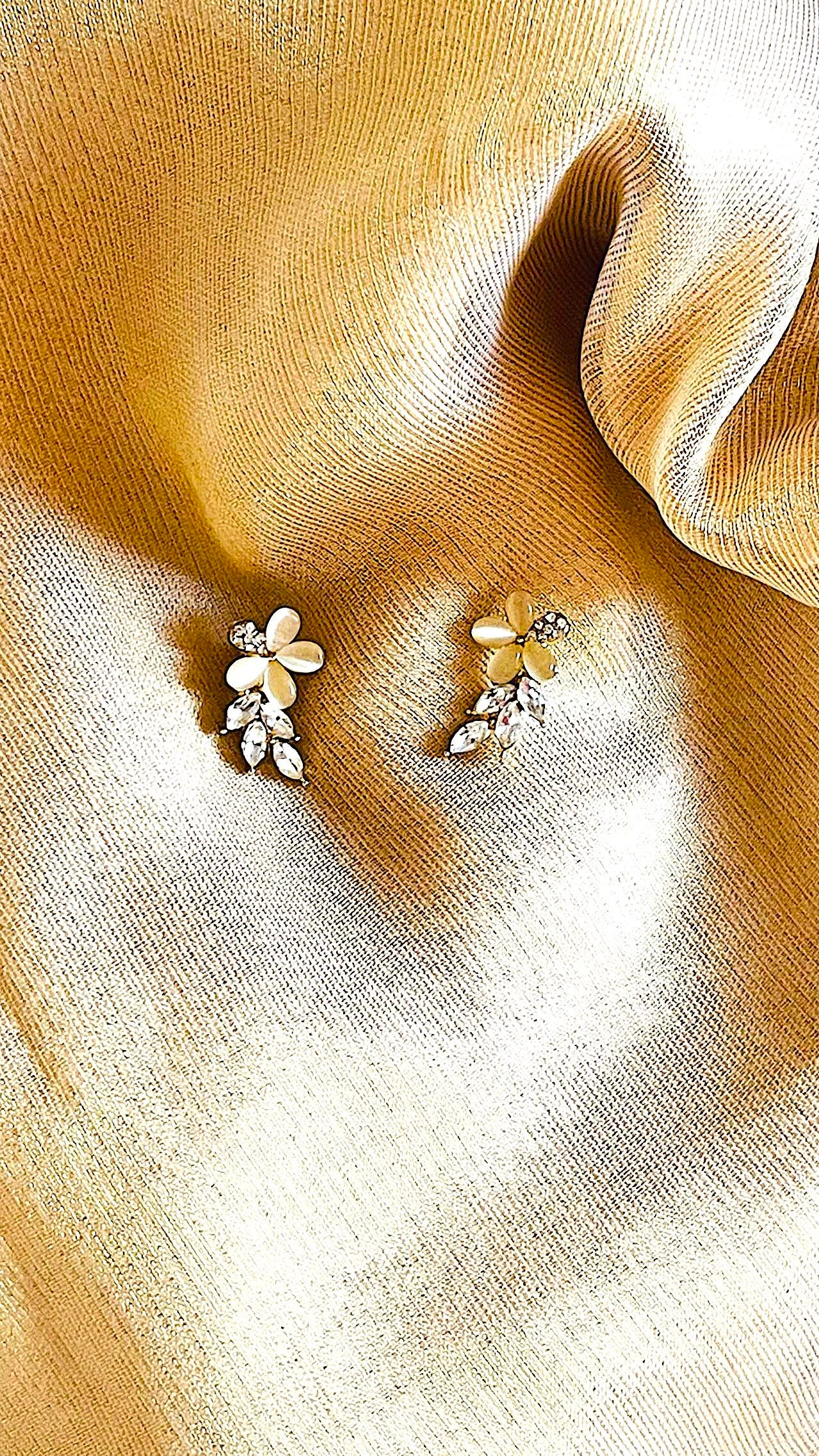 Pink FLOWER STUD EARRINGS Japanese Sakura Stud Gold Flower Earrings Floral Gold Earrings Floral ...