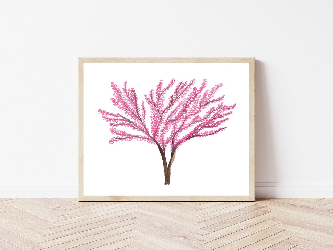 Redbud Watercolor Painting Print | Oklahoma State Tree - Etsy