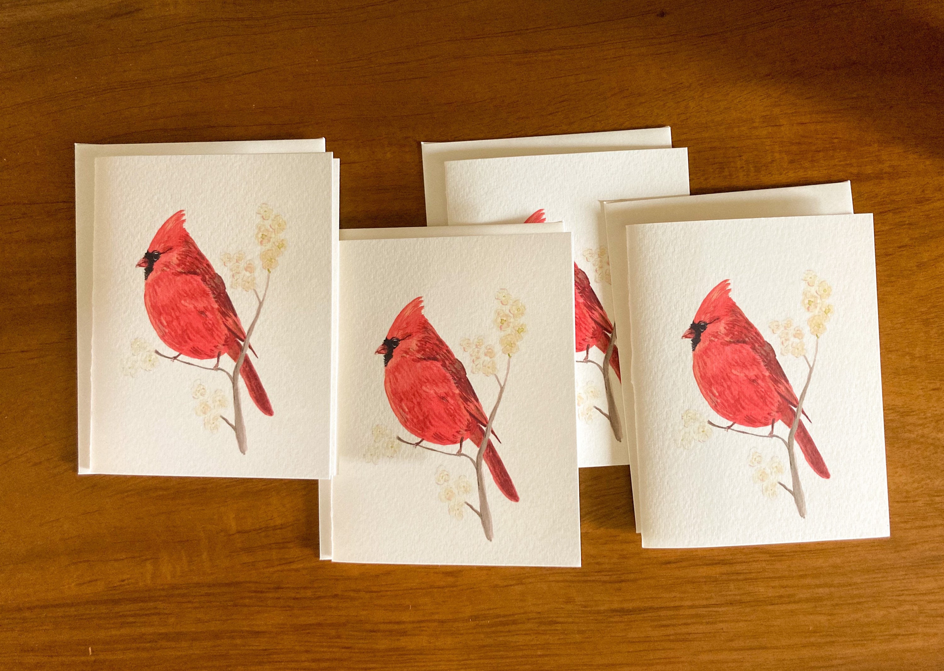 Cardinal Greeting Cards Set of 4 With Envelopes Northern - Etsy