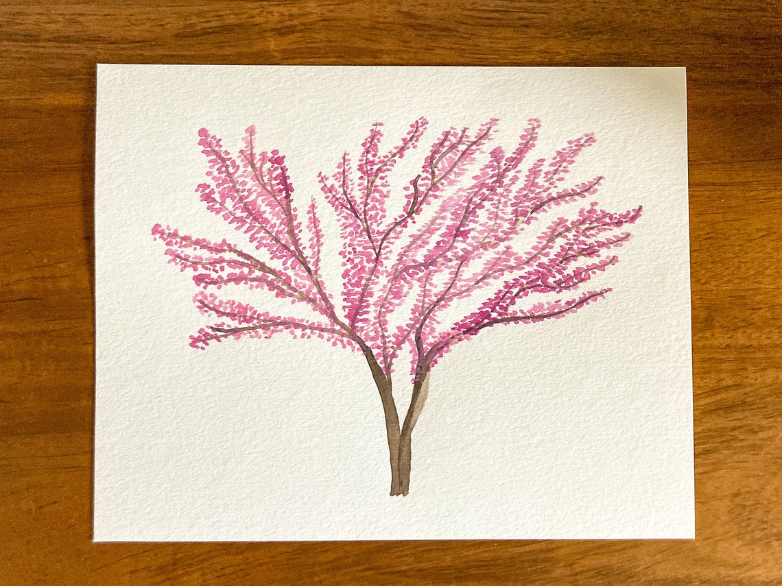 Redbud Watercolor Painting Print Oklahoma State Tree | Etsy