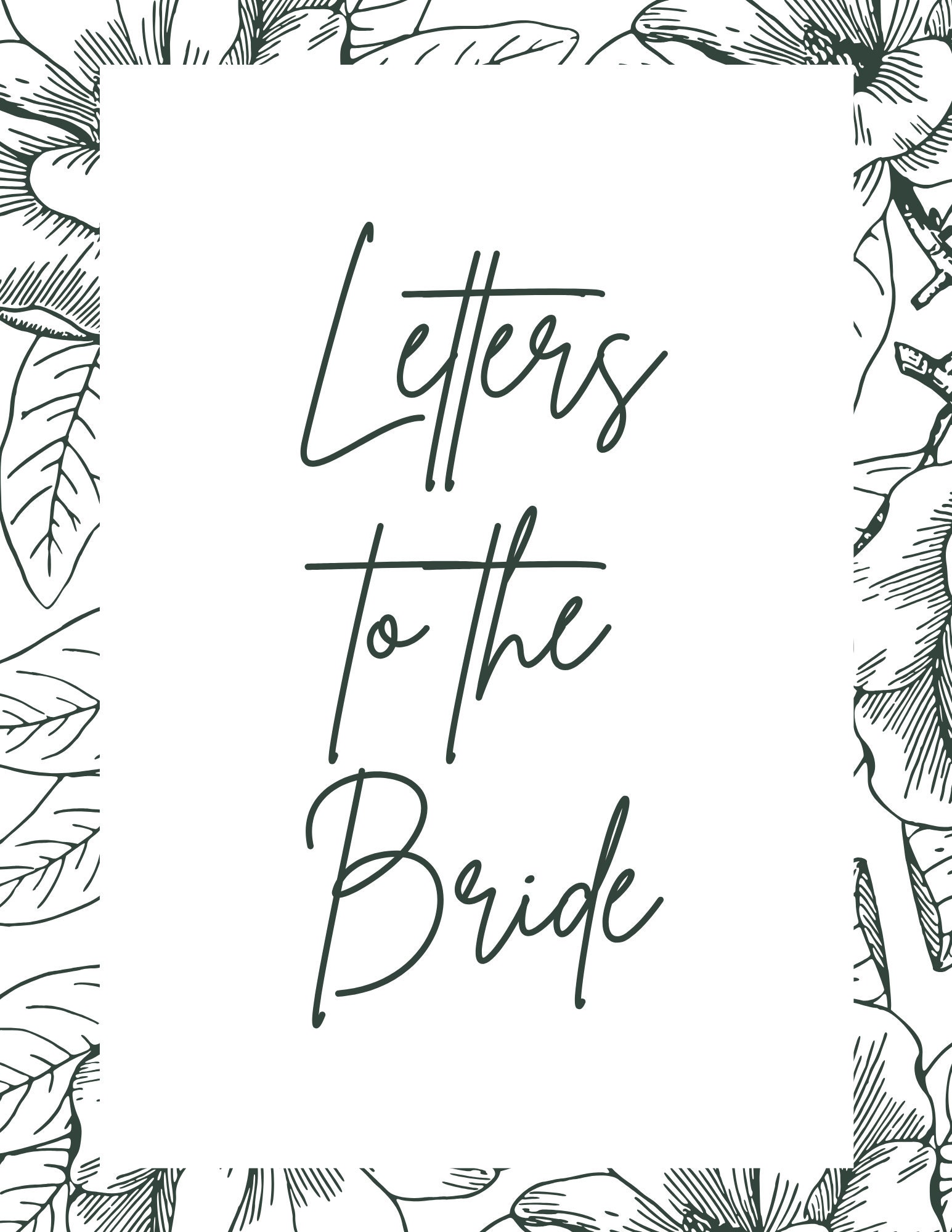 Letters to the Bride Cover - Instant Digital Download 5 COLORS! - Etsy