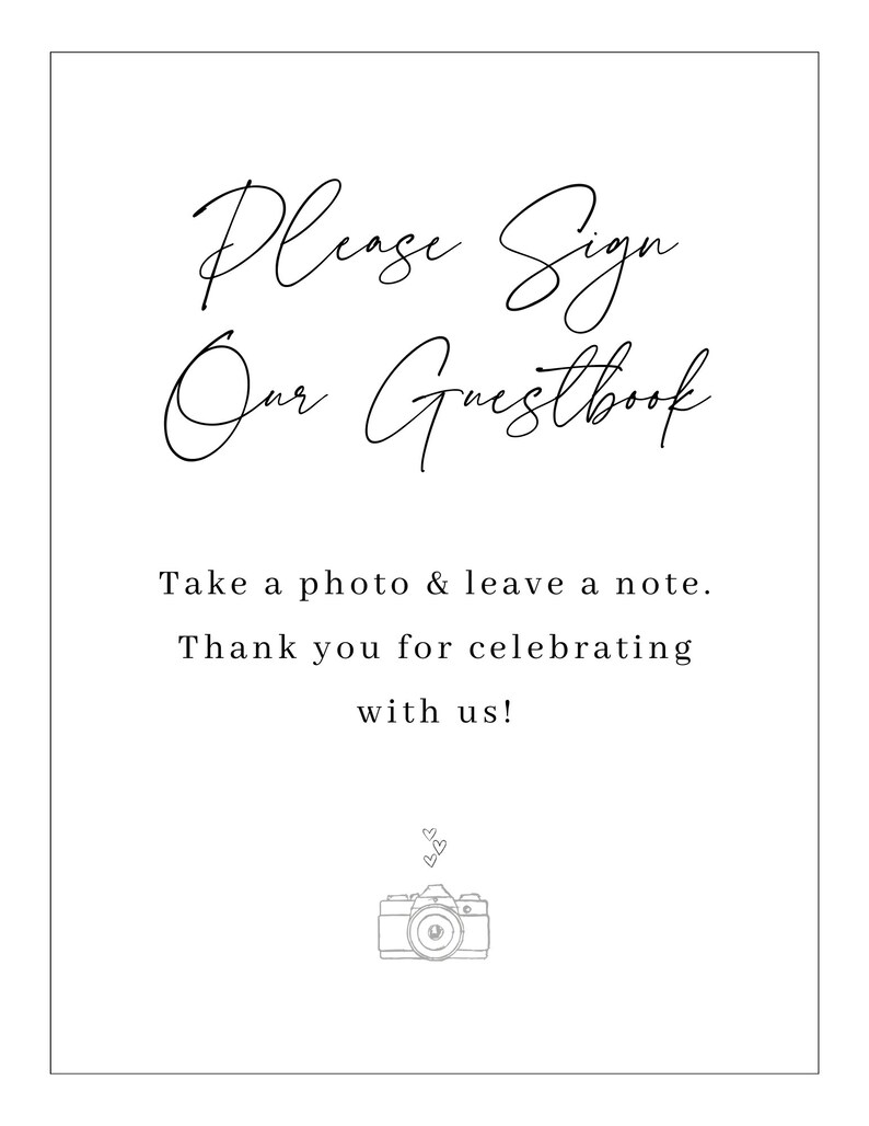 Guestbook Sign - Instant Digital Download - Etsy