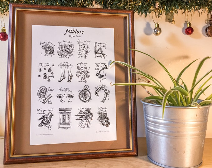 Taylor Swift Folklore Tracklist Print / Merchandise / Fanart | Etsy UK