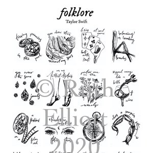 Taylor Swift Folklore Tracklist Print / Merchandise / Fanart - Etsy UK