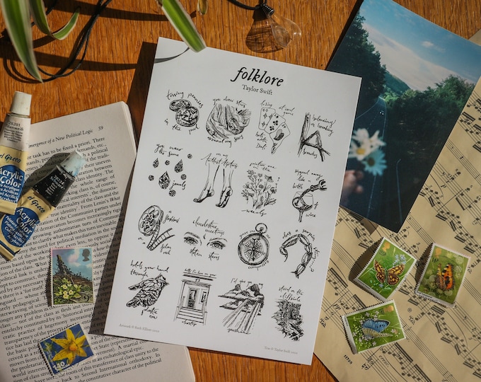 Taylor Swift Folklore Tracklist Print / Merchandise / Fanart - Etsy UK