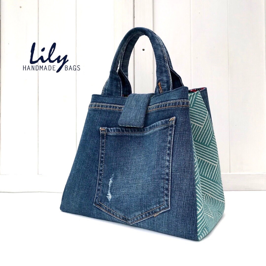 Denim Box Bag/handheld Summer Jean Bag/vintage Denim Pocket Bag/small ...