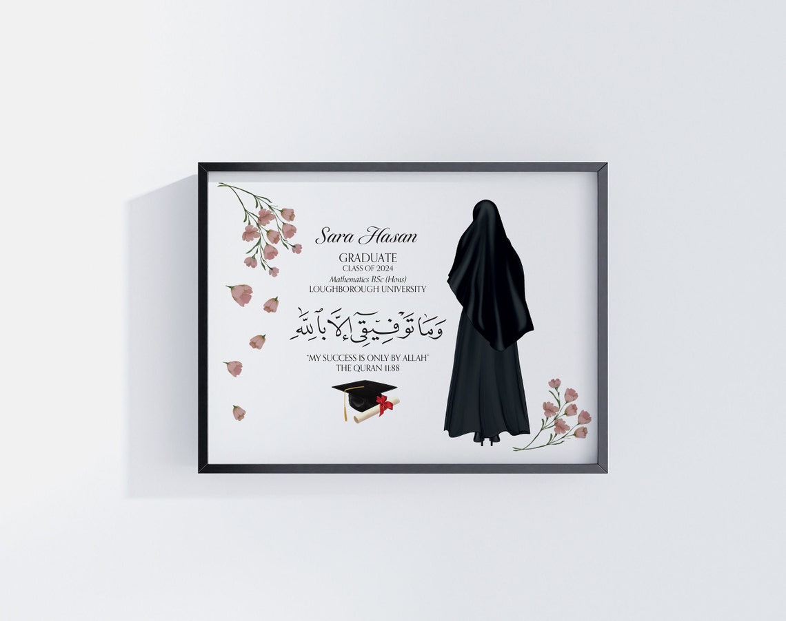 Muslim Graduation Gift, Any Year Personalised Graduation Gift for Her ...