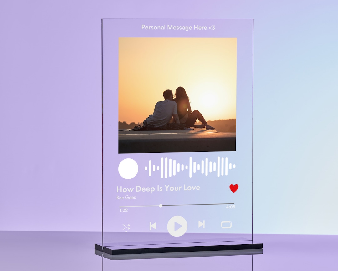 Personalised Song Plaque With Stand, Personalised Music Plaque, Couple ...