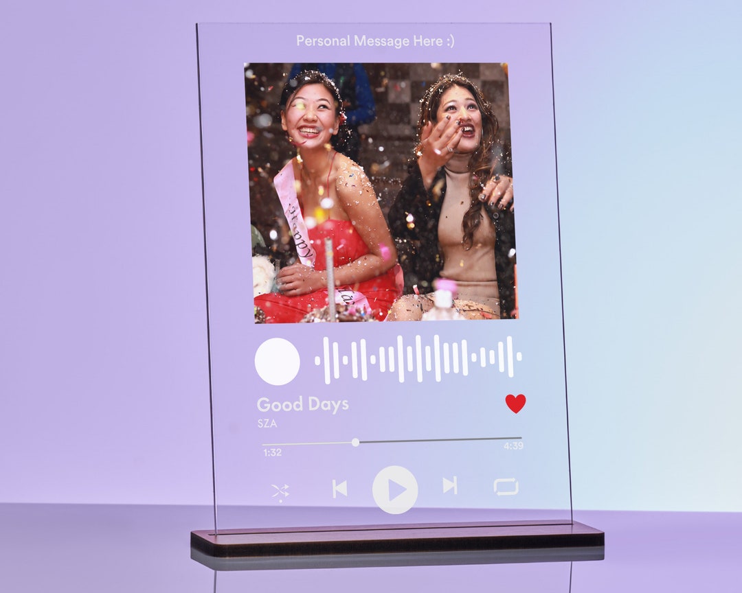 Personalised Song Plaque With Stand, Personalised Music Plaque, Bestie ...