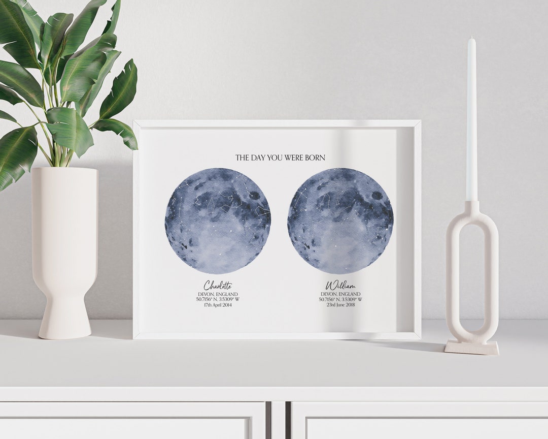 Custom Birth Star Map, Personalised Constellation Print for Mum, Gift ...