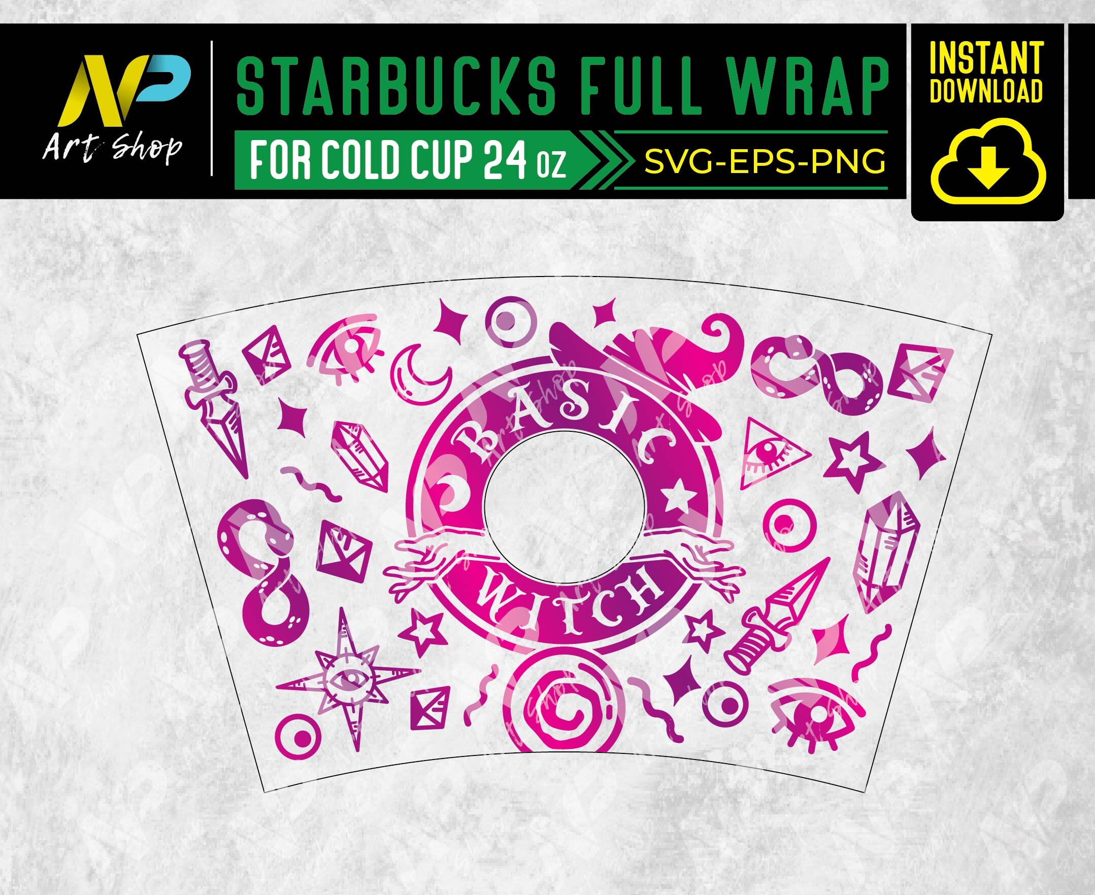 Starbucks Basic Witch Cup SVG Full Wrap Witchcraft Svg - Etsy