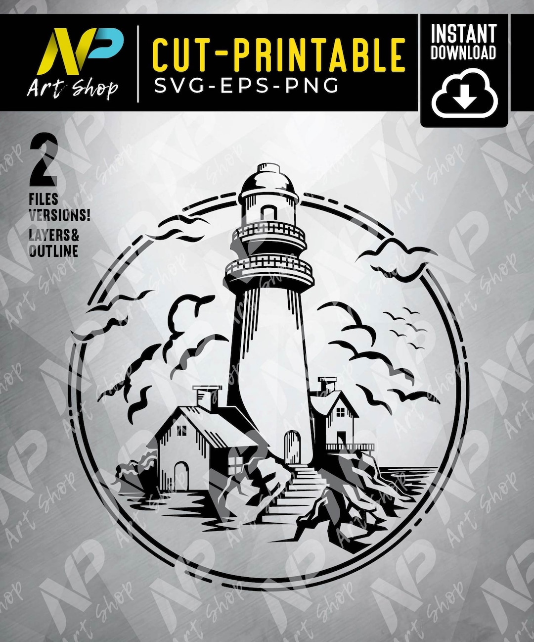 Lighthouse Svg, Lighthouse Silhouette, Ocean, Sea, Beach Svg, Svg for ...