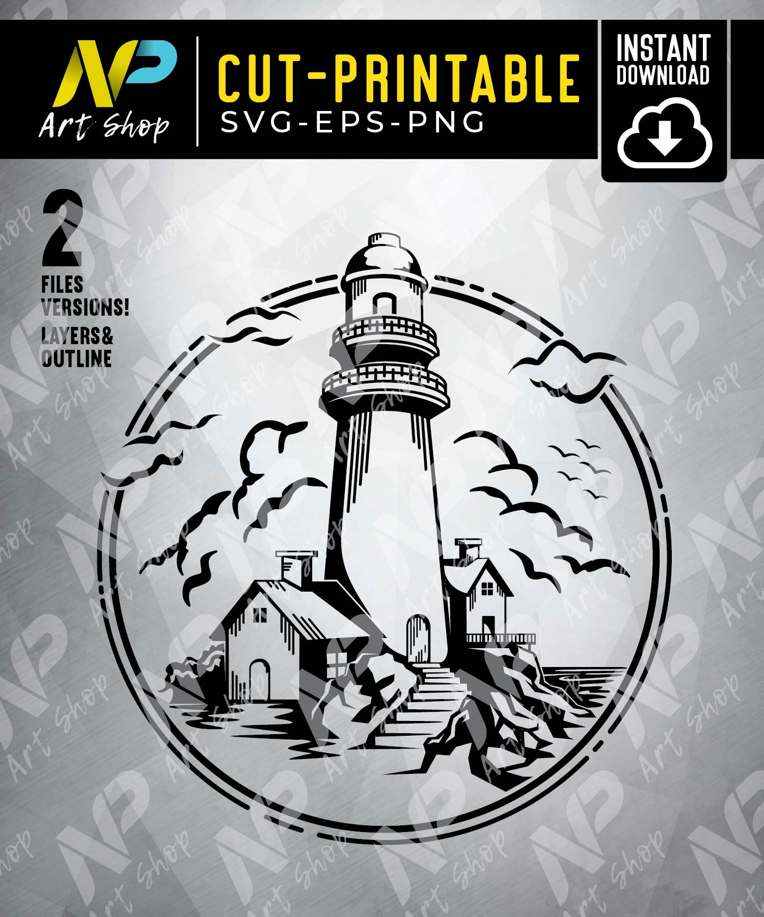 Lighthouse Svg Lighthouse Silhouette Ocean Sea Beach Svg - Etsy