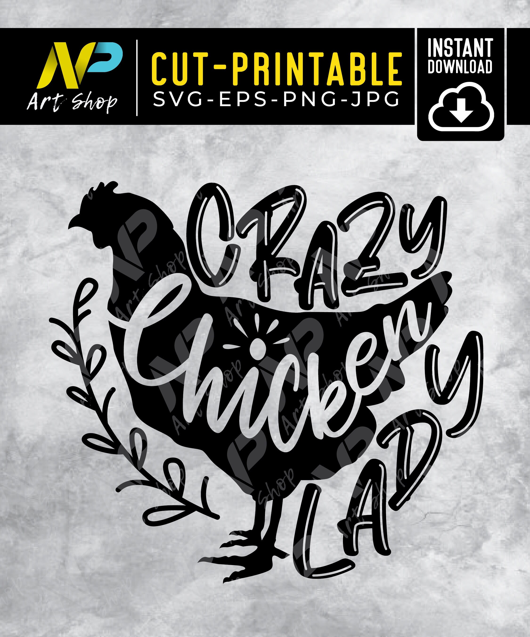 Crazy Chicken Lady Svg Chicken Svg Cut Files for Cricut and - Etsy