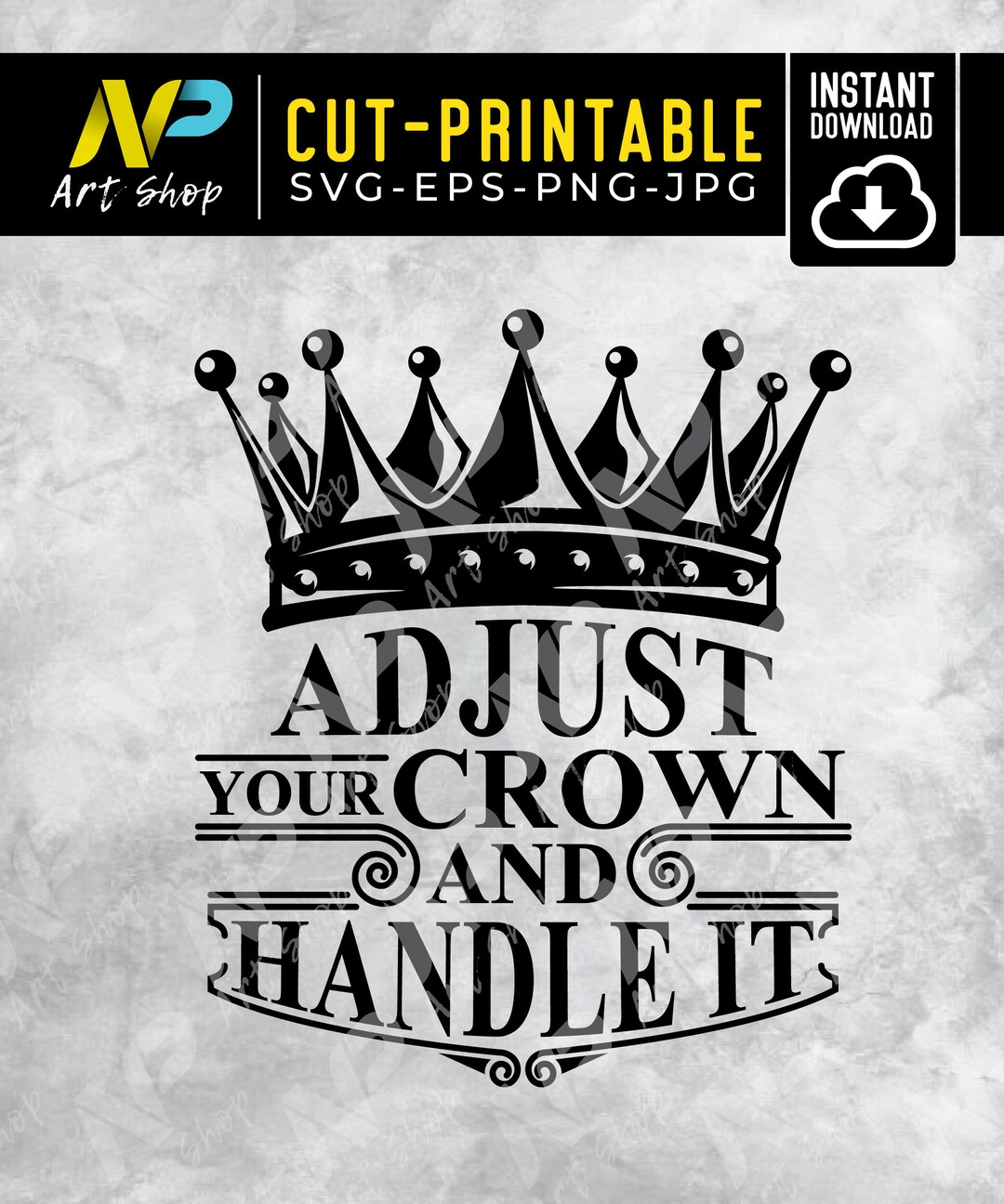 Adjust Your Crown SVG: T-shirt Design File (digital Download) - Etsy