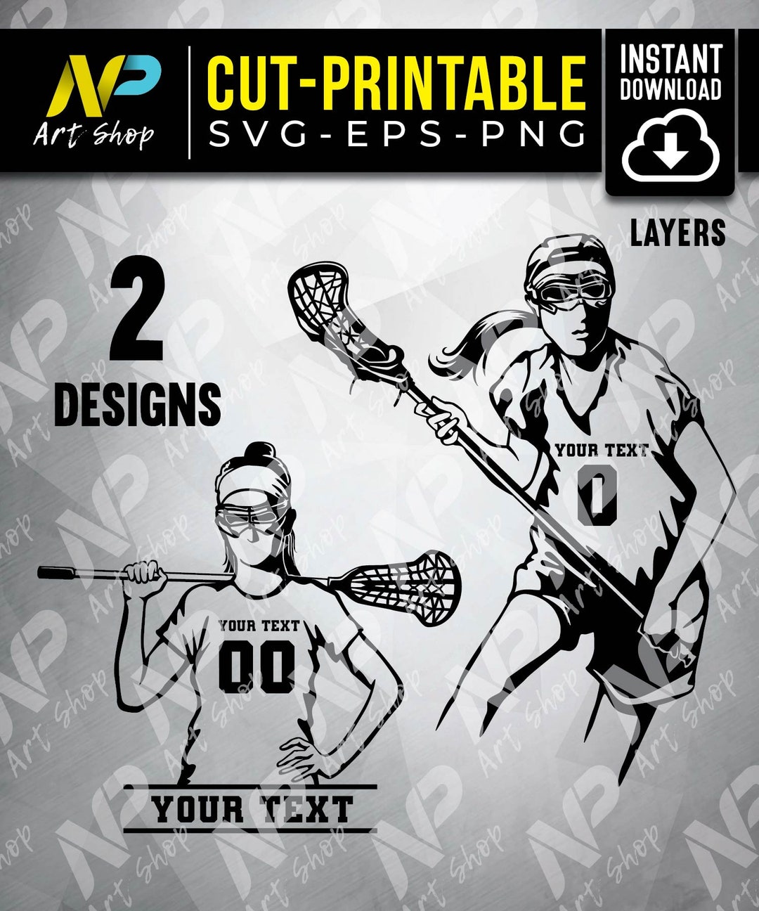 Lacrosse Girl SVG: Sports Player Cut File for Cricut (digital Download ...
