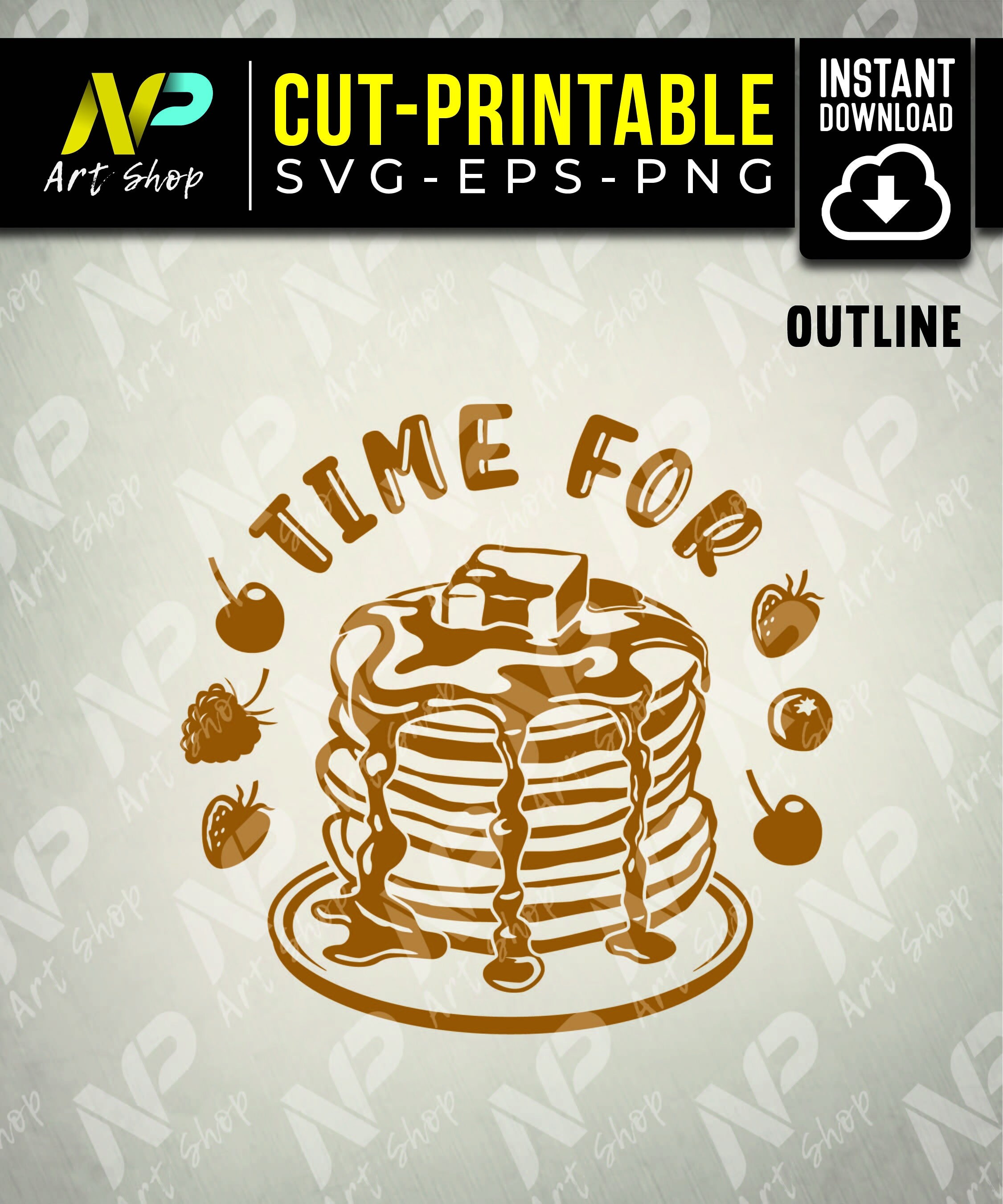 Pancake Svg SERVED DAILY Time for Pancakes Cute Pancake - Etsy