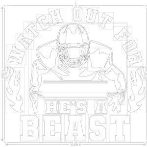 Football Svg, Watch Out for ... He’s A Beast,football Shirt Svg ...