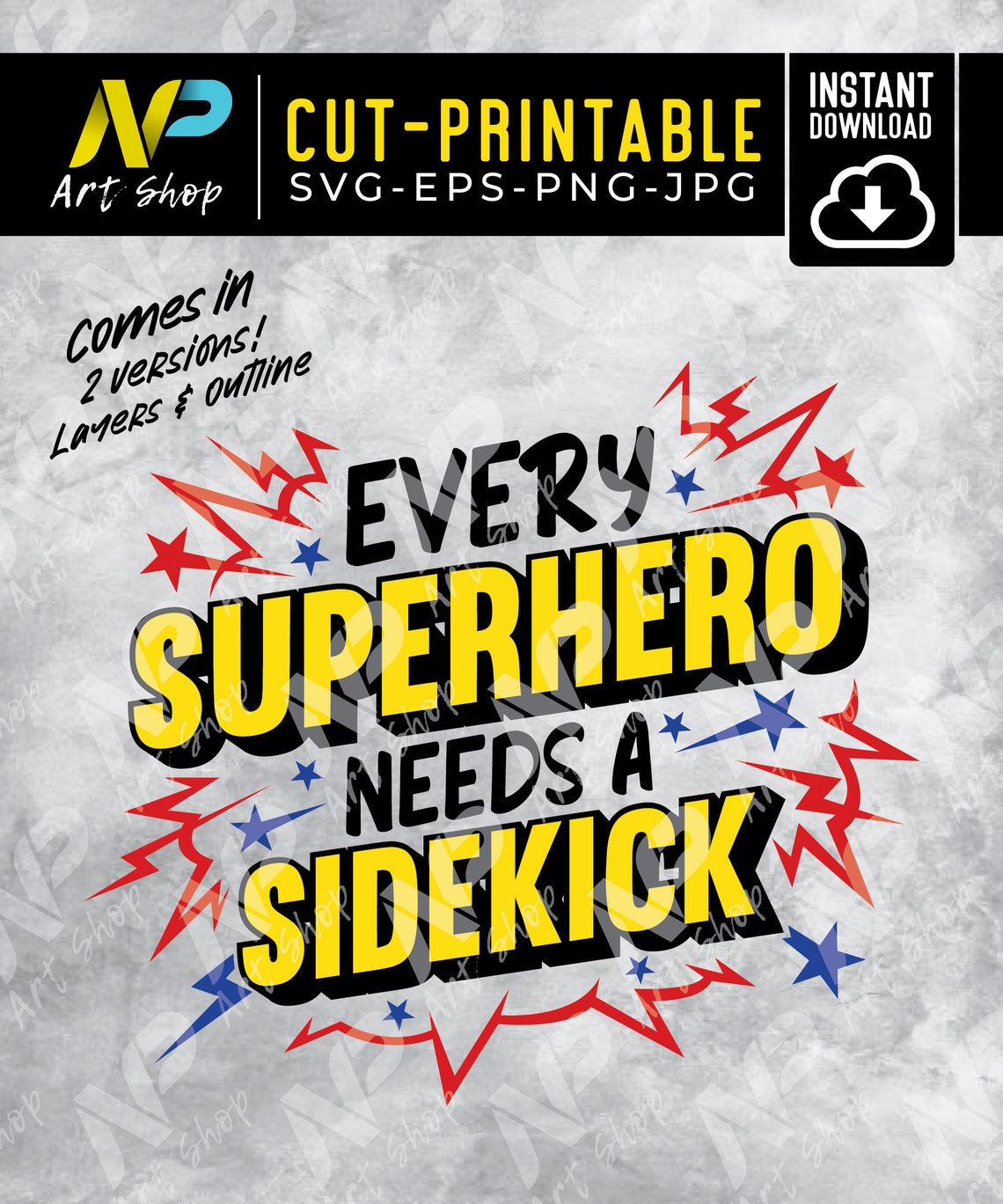 Superhero Svgevery Superhero Needs a Sidekick Svg Funny - Etsy