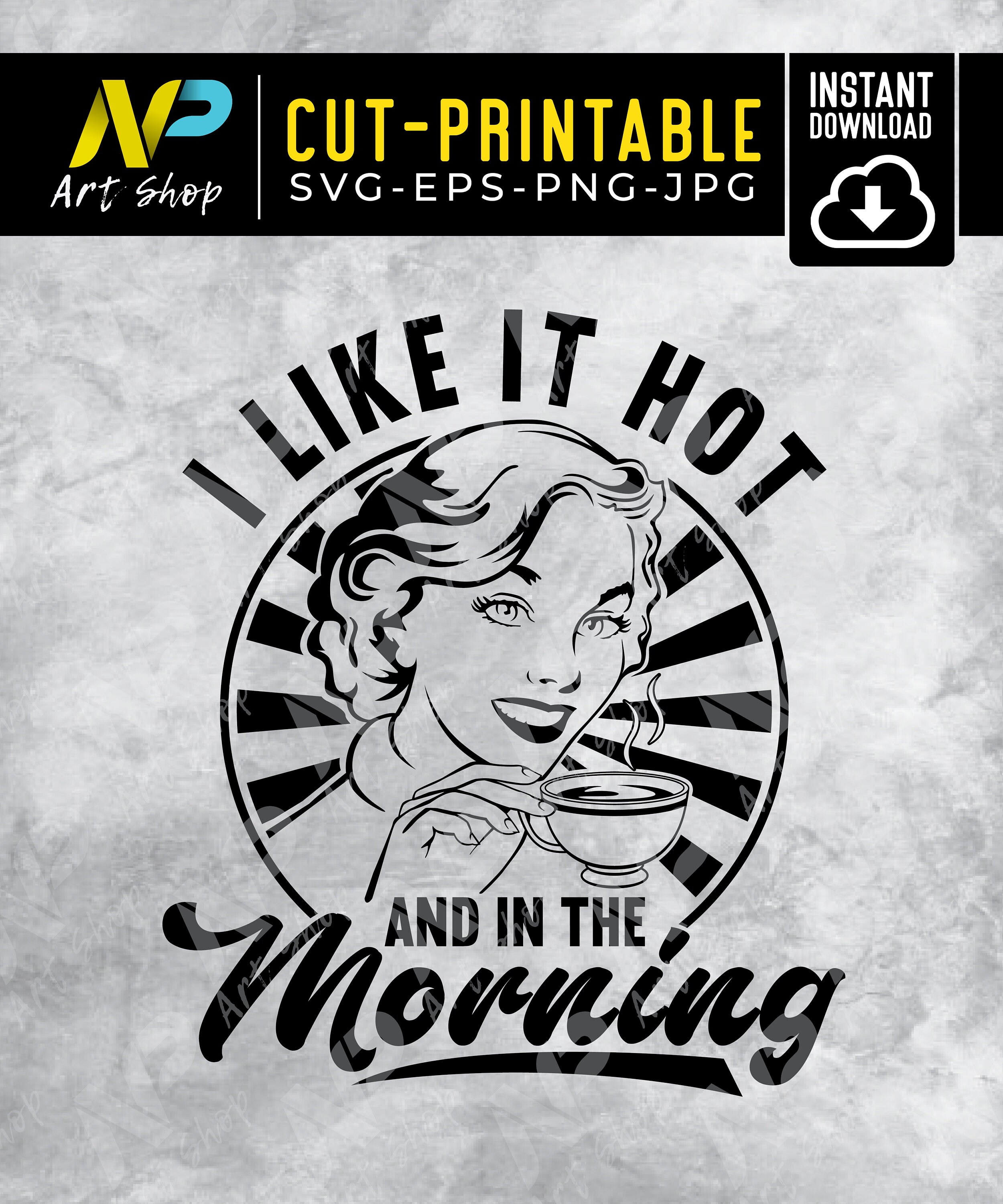 Retro Housewife Svg I Like Hot and in the Morning Svg Coffee | Etsy